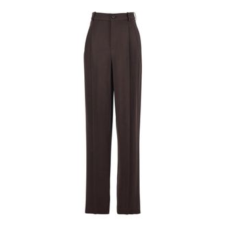 Elisabetta Franchi Stretch Viskose Hose mit G&uuml;rtelschlaufen - - Trousers - Damen - Braun - L