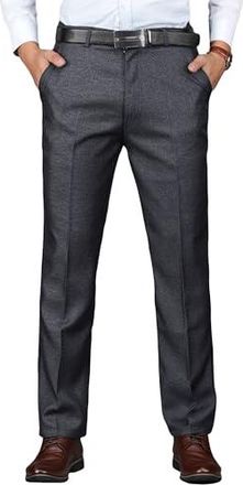 Generic Pantalon de costume taille haute pour homme - Pantalon moderne - Taille &eacute;lastique - Pantalon de costume fusel&eacute; pour homme - Coupe r&eacute;guli&egrave;re, gris, 48