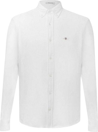 GANT Hemd f&uuml;r Herren, Piqu&eacute;, Regul&auml;r, Lang&auml;rmlig (Wei&szlig;)