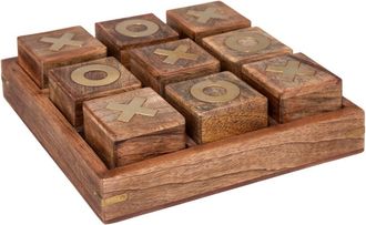 Atmosphera Spiel Tic Tac Toe Holz 23x23 Beige Medium