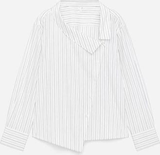 Arket Baumwollbluse Im Deconstructed-Look -Wei&szlig;