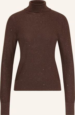 s.Oliver Black Label S.Oliver Black Label Rollkragenpullover Mit Glitzergarn Und Pailletten braun