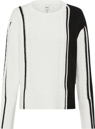 Brax Moderner Kontrastpullover - - Knitwear - Damen - Wei&szlig; - S