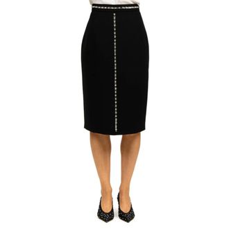 N&deg;21 Schwarzer Bleistiftrock mit Strassverzierungen - - Skirts - Damen - Schwarzk - S