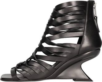 Elena Iachi Femme, Chaussures, Noir, Taille: 36 1/2 EU Bottines &agrave; Talons en Cuir