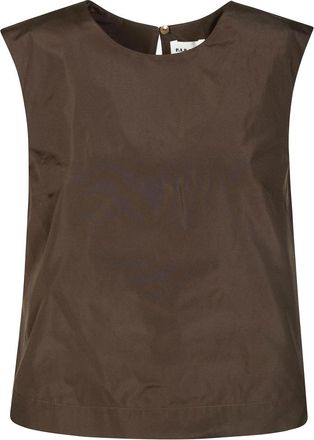 P.A.R.O.S.H. P.a.r.o.s.h., Femme, Blouses et Chemises, Brun, Taille: 40 FR Blusa Smanicata Taffetas