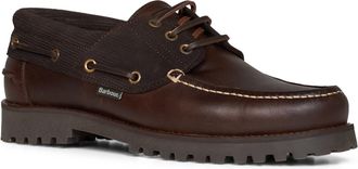 Barbour Leather and Corduroy Boat Shoe - Brown