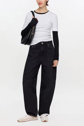 Ganni schwarz rosae Stary-Jeans Bio-Baumwolle - Gr&ouml;&szlig;e 24W/33L