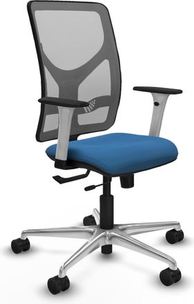 Piqueras y Crespo Sessel Home Office mit wei&szlig;en und schwarzen Armlehnen, h&ouml;henverstellbare Lendenwirbelst&uuml;tze, ausgestattet mit Syncro/Traslack und Schneideschaum, Grau