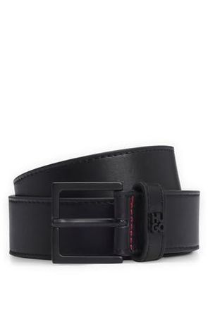 HUGO BOSS Hommes Giove-HU-GO-St Sz35 Ceinture en cuir avec passant &agrave; logo revisit&eacute;