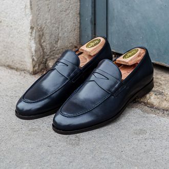 Bexley Derybrook - Mocassin homme bleu marine patin&eacute;
