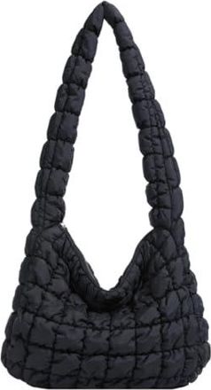 Generic Sac &agrave; main pour femme - Sac &agrave; bandouli&egrave;re pliss&eacute; - Grande capacit&eacute;, Noir, 1