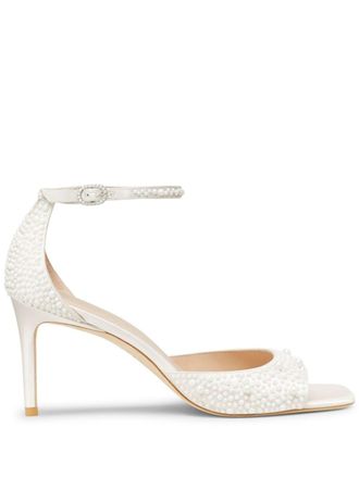 Stuart Weitzman sandales Bliss Pearls 75 mm - Blanc