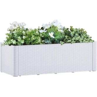 vidaXL Vidaxl - Lit sur&eacute;lev&eacute; de jardin et syst&egrave;me darrosage Blanc 100x43x33 cm