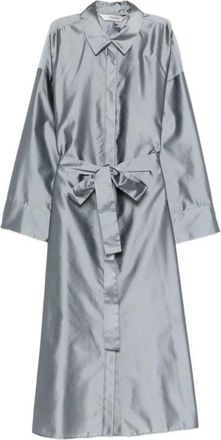 Max Mara Femme, Robes, Bleu, Taille: 42 FR Anna Tie-Waist Shirt Dress