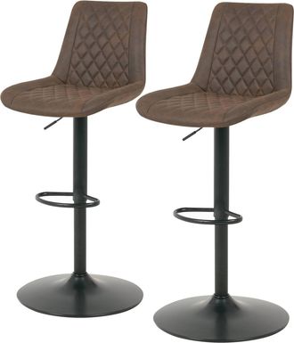 Red Living home24 Barstuhl Wismes (2er-Set) 50 x 91 x 58cm Vintage Braun