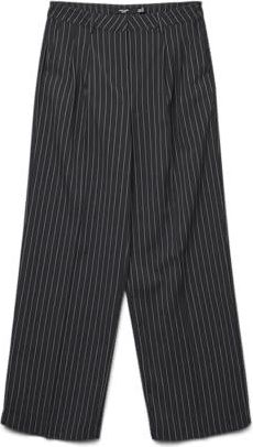 Vero Moda Pantalon Vmrita MW Wide Dad pour Femme, Phantom/Stripes : Blanc Neige Pinstripe, M x 30L