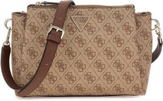 Guess Noelle Tri Compartment Crossbody Latte Logo/Brown
