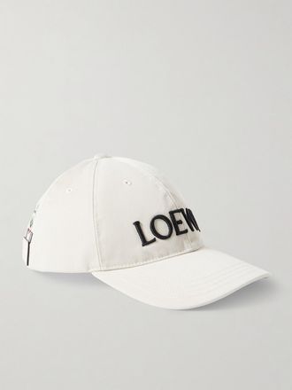 Loewe Casquette En Toile De Coton À Broderies Et À Finitions En Cuir X Louis Wain - Blanc cassé