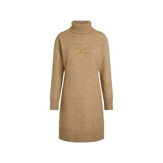 Karl Lagerfeld Robe droite col roul&eacute; en laine m&eacute;lang&eacute;e