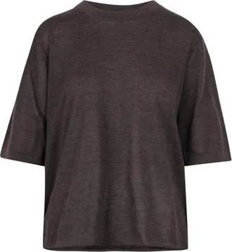 Loulou Studio Femme, Pulls, Brun, Taille: 38 FR T-shirt en cachemire