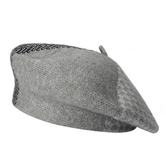 ZLYC Bérets dhiver pour Femme en Cachemire français Chaud avec imprimé Classique, Pied de Poule GY, Taille Unique