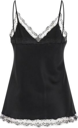 Ermanno Scervino Lace-Trimmed Silk Camisole - Black