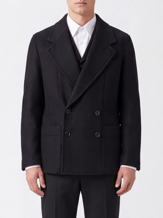 Christophe Lemaire Manteau court crois&eacute; en laine avec col classique et poches plaqu&eacute;es