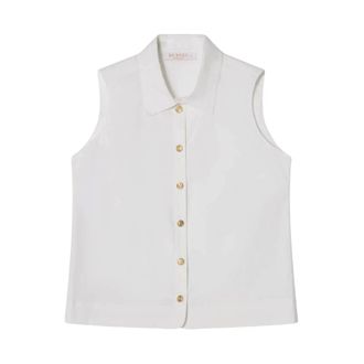 Busnel Femme, Tops, Blanc, Taille: 40 FR Odelia Sleeveless Poplin Shirt