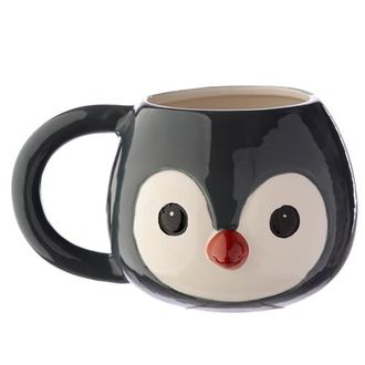 Puckator Grindstore Mug en C&eacute;ramique Cutiemals - T&ecirc;te de Pingouin, Black, Unique