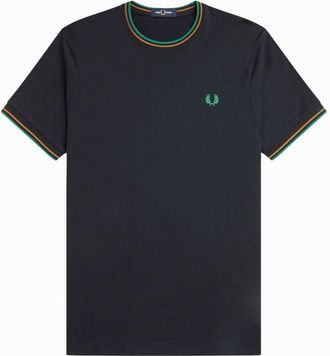 Fred Perry Softes T-Shirt mit Logo-Stickerei und Kontrastb&uuml;ndchen in