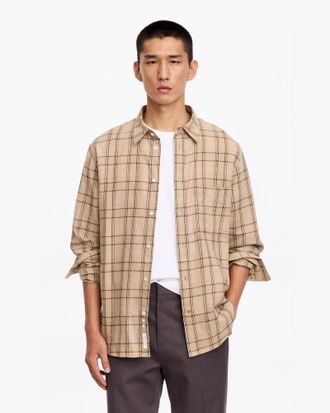 Arket Hemd Aus Geb&uuml;rstetem Flanell -Beige