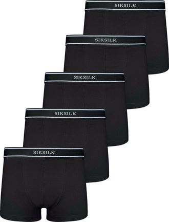 Siksilk Mens Black Pack of 5 Boxer Shorts XXL