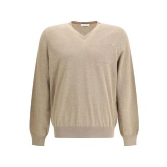 Ferragamo V-Ausschnitt-Pullover mit Taschen-Detail - - Knitwear - Herren - Beige - S
