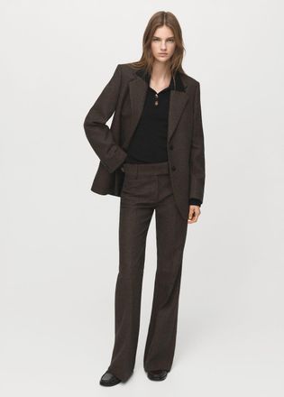 Mango Gerippter Pullover mit Poloshirt-Kragen schwarz - Damen - XS - MANGO