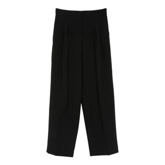 Calvin Klein Perfekte Marlenehose mit Falten - - Trousers - Damen - Schwarzk - 3XS