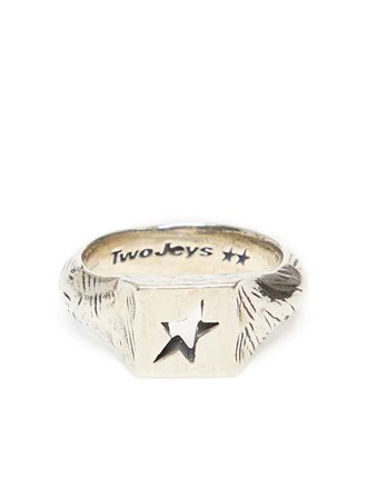 TwoJeys Hollow Ring mit Stern - Silber