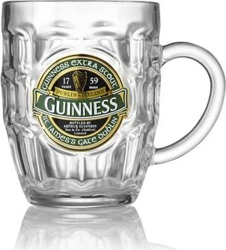 Guinness Collection Irlande Chope &agrave; bi&egrave;re alv&eacute;ol&eacute;e avec badge en m&eacute;tal