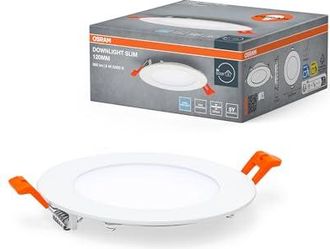 Osram Downlight Slim 120mm, LED Einbauleuchte, 8W, 6500K kaltweiß, 550 Lumen, flaches Design, IP20, einfache Montage für Wohnräume und Küchen