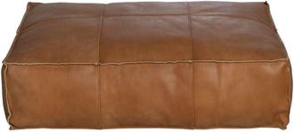 Made In Meubles Pouf en cuir grand modèle Mina