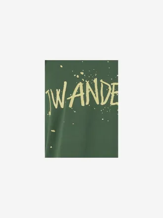 J.W.Anderson Mens Cotton T-Shirt With Logo Green T-Shirts And Polos