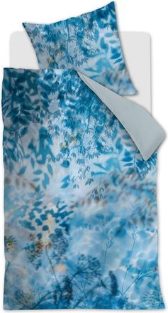 Beddinghouse Mako-Satin-Bettwäsche-Garnitur Ombre Farbe Blau Grau Größe 135 x 200 cm + 1x 80 x 80 cm