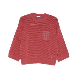 PESERICO Femme, Pulls, Rouge, Taille: 40 FR Maille &agrave; col rond