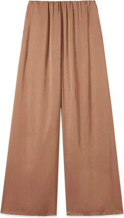 Oltre Femme, Pantalons, Brun, Taille: 38 FR Pantalon Palazzo en Satin de Viscose
