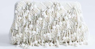 Topshop Garison - Petit pochette orn&eacute;e de perles - Blanc