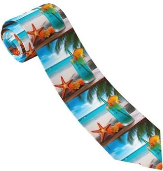 Generic Cravate de mariage, Cocktail tropical aux &eacute;toiles de mer, Microfibre Cravate Homme, Extra Long Soie Cravates pour r&eacute;union, C&eacute;r&eacute;monie, daffaires