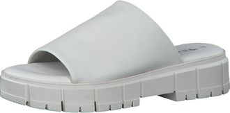 Tamaris Damen Plateau Mules Leder Blockabsatz Sommer; OFFWHITE UNI/wei&szlig;; 36 EU