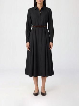 Max Mara Midi-Hemdblusenkleid aus Baumwolle mit G&uuml;rtel und langen &Auml;rmeln