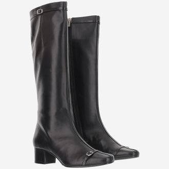 Carel Womens Leather Starter Boots Black
