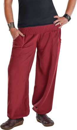 vishes Alternative Bekleidung - Warme Damen Winter Thermohose Haremshose Fleecehose aus Fleece dunkelrot